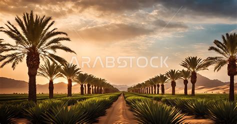 أشجار النخيل في الأراضي والحقول الزراعية التراث الزراعي في المملكة