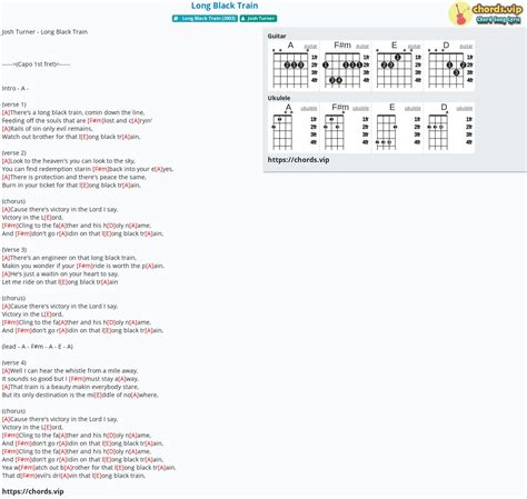 Chord Long Black Train Tab Song Lyric Sheet Guitar Ukulele