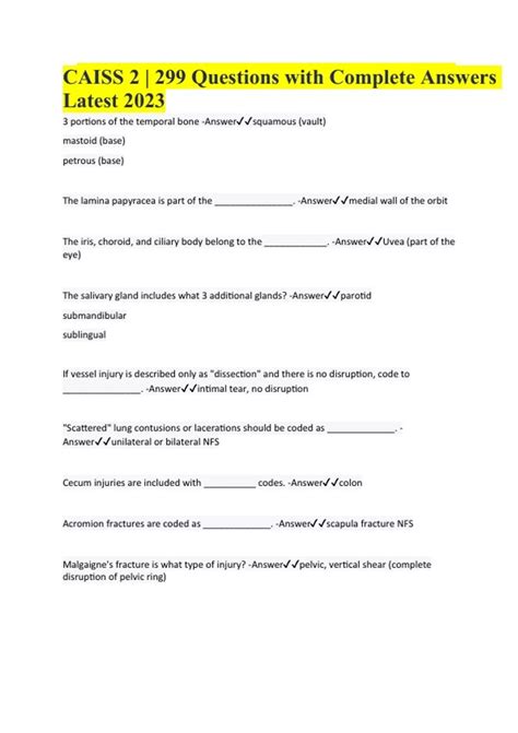 Caiss 2 299 Questions With Complete Answers Latest 2023 Caiss Exam With Actual Questions And