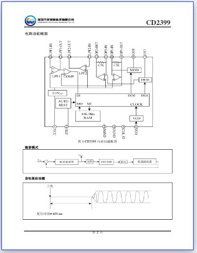 CD2399 PDF Datasheet - Surround Reverb Sound Processor