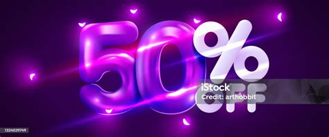 50 할인 크리에이티브 컴포지션 장식 개체와 3d 메가 판매 기호 판매 배너 및 포스터 3차원 형태에 대한 스톡 벡터 아트 및 기타 이미지 Istock