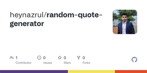 GitHub Heynazrul Random Quote Generator