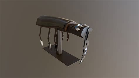 obsidian knife leather gauntlet 3d model 3d model by