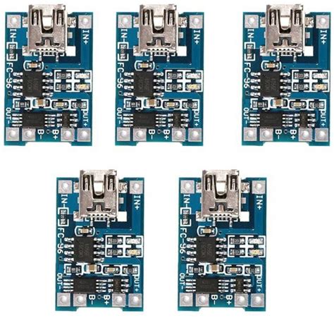 Prowans 5 Pcs TP4056 DC Charging, 18650 3.7v Lithium Ion Battery ...