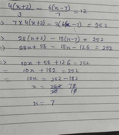 4 X 2 3 6 X 7 7 12 Solve And Verify The Answer Class 8 Please Solve
