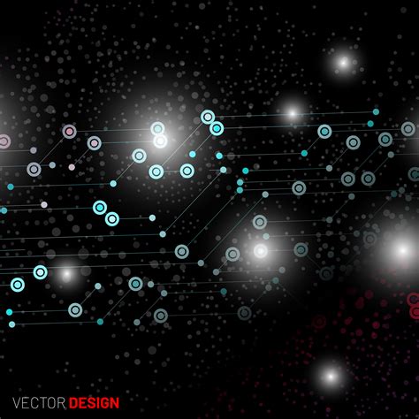 Abstract Digital Technology Black Background Lines And Points Connected 1943917 Vector Art At