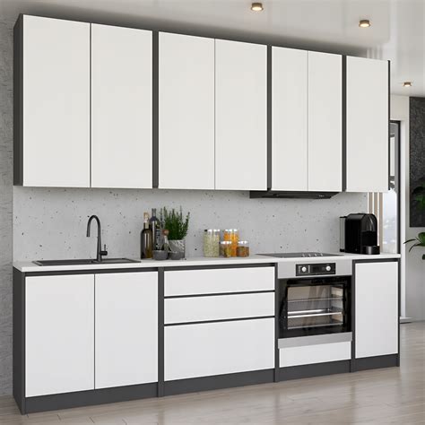 Zestaw Mebli Kuchennych Kuchnia Bezuchwytowa LUX 260 Cm ZABUDOWA