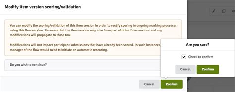Adjusting Scoring Or Validation Of Flow Version Items Item Versions Service Centre
