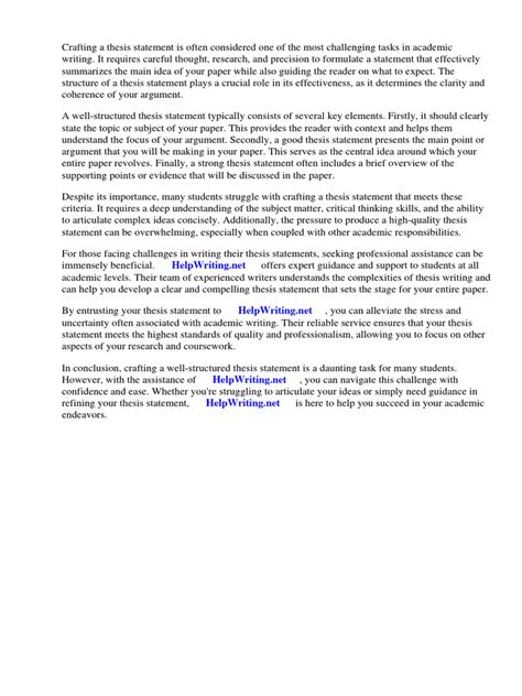 Thesis Statement Structure Pdf Essays Thesis