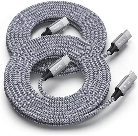 2 Pack 10ft Long Usb C To Usb C Cable Baiwwa 60w Pd Type Envío Gratis