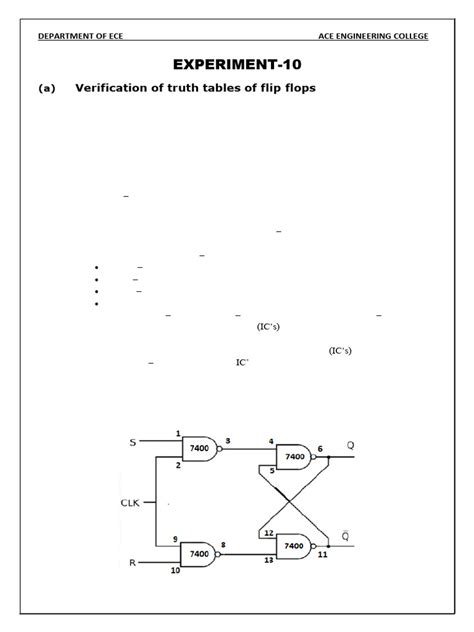 Expt 10 Flip Flops And Conversions R22 Autonomous Final Pdf Integrated Circuit Electricity