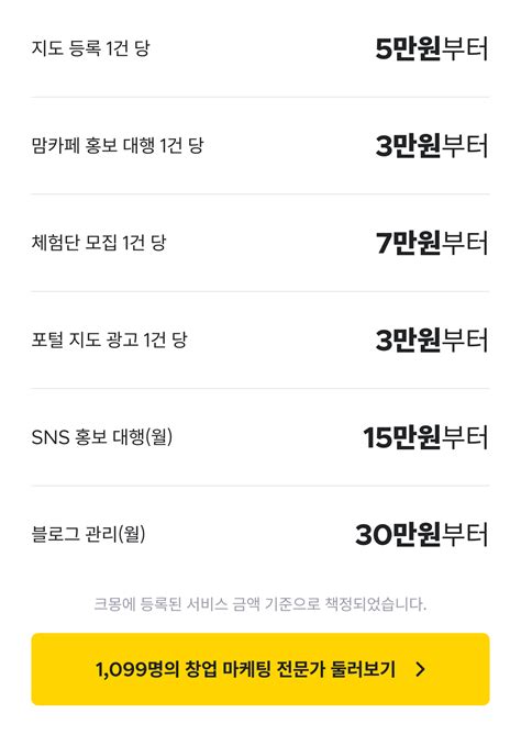 창업 이후 지도로컬 마케팅 견적 알아보기 크몽 고객센터