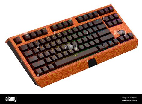 Realistic Computer Keyboard With Seamless Wavy Pattern Isolated On White Background 3d Render