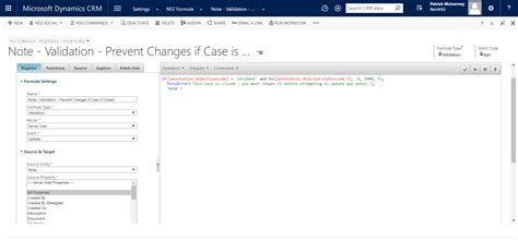 XRM Formula 101 Prevent Changes To Existing Notes On Closed Cases North52 Support