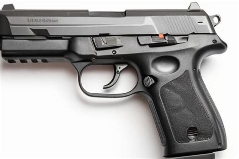 Premium Photo Black Semi Automatic Handgun Isolated On White Background