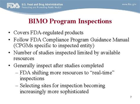 Fdas Bimo Inspection Program And Irb Inspections Va