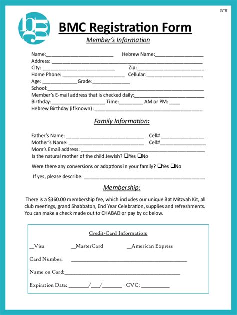 Fillable Online Bmc Registration Form Fax Email Print Pdffiller