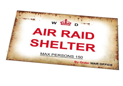Air Raid Shelter Ww2 Sign Reproduction Historic War Sign Military