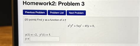 solved by an expert homework2 problem 3 20 ﻿points ﻿find y ﻿as a