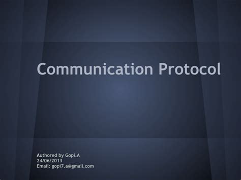 Communication Protocol Presentation Pdf