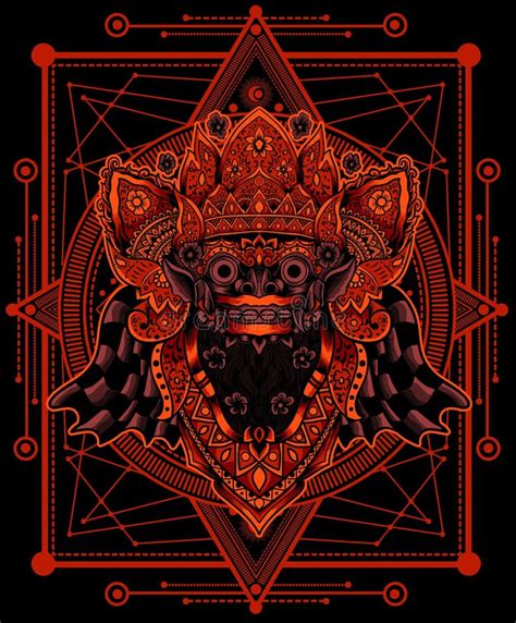 Illustration Vector Barong Bali Culture Icon Form Bali Indonesia With