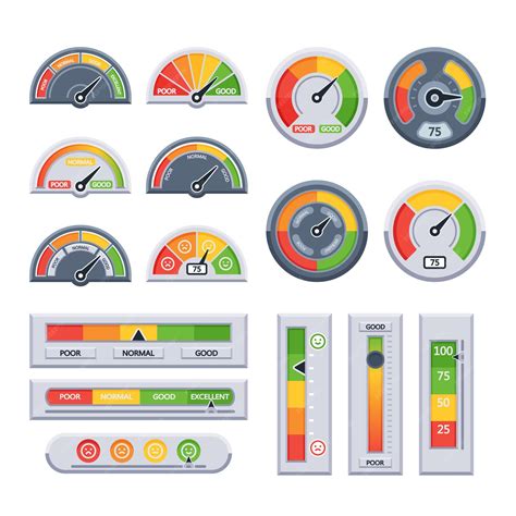 Premium Vector Set Indicator Of Trust Indication Meter Collection