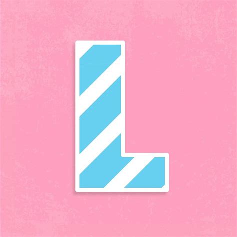 Psd Letter L Pastel Striped Font Free Image By Jingpixar