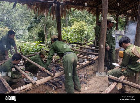 Members Of The Mandalay Peoples Defence Are Cooking At Their Camp The Peoples Defence Force