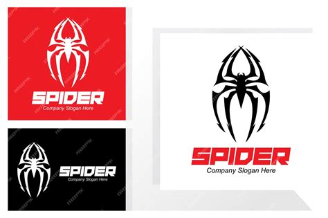 クモとクモの巣のロゴのベクトルのアイコン プレミアムベクター
