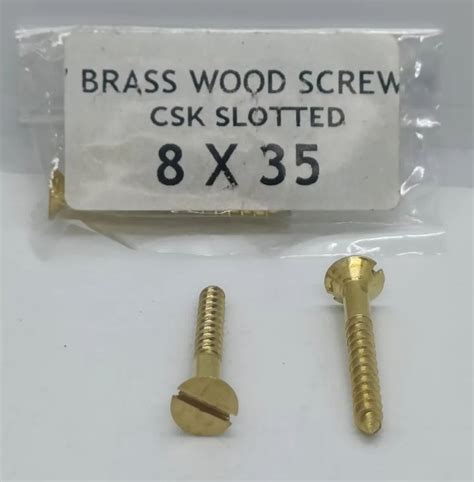 Minus 8 X 35 Mm Brass Csk Slotted Wood Screw Packaging Type