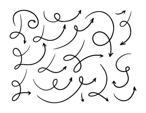 Premium Vector Hand Drawn Arrows Vector Set Scribble Lines Swirls