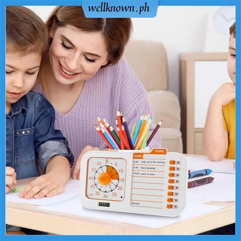 ABS Plastic Planning Board Timer Visual Task Timer With Erasable Pen For Classroom Home Babe