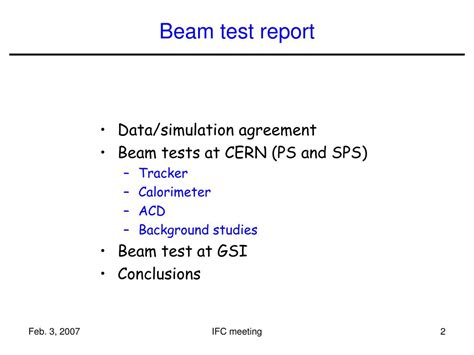 PPT Beam Test Report PowerPoint Presentation Free Download ID