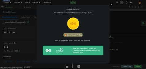 Day75 Gfg160 Geekstreak2024 Dsa Problemsolving Codingjourney Omkar Bagul