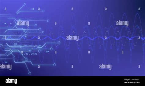 Oscillating Digital Waveform Spanning Blue Gradient Backdrop With