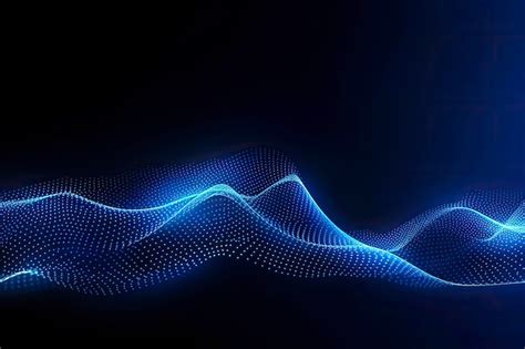 Premium Ai Image Dynamic Blue Particle Wave Abstract Sound Visualization Digital Structure Of