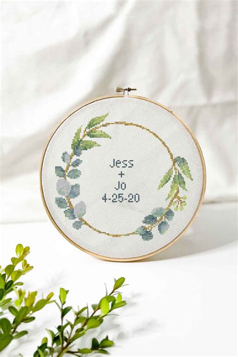 Greenery Wreath Cross Stitch Pattern • Ugly Duckling House