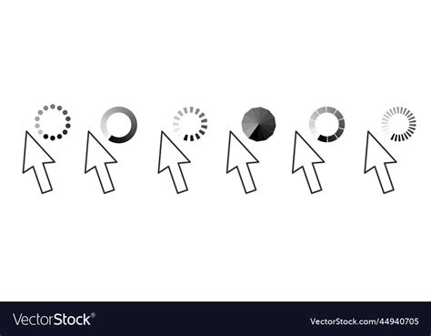 Collection Of Mouse Click Cursors Royalty Free Vector Image