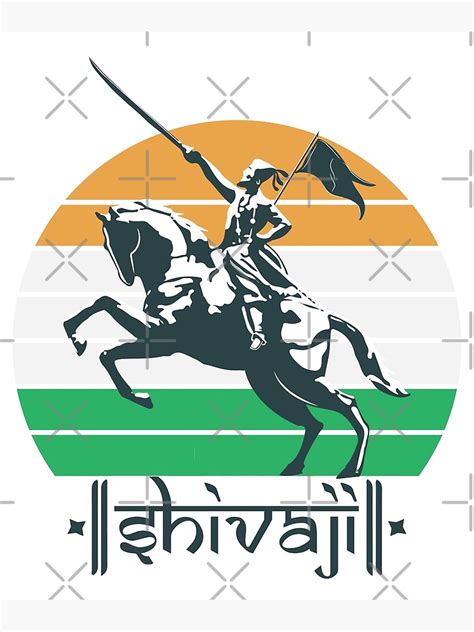 Shivaji Maharaj Statue Indian India Flag Marathi King Poster For Sale