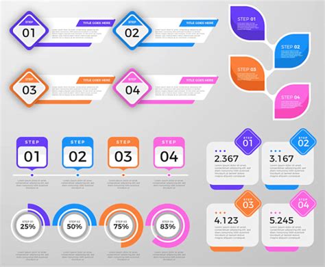 infographic elements 信息可视化图框 文字框 流程图 图表 时间轴