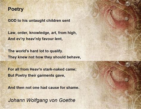 Poetry Poem By Johann Wolfgang Von Goethe Poem Hunter