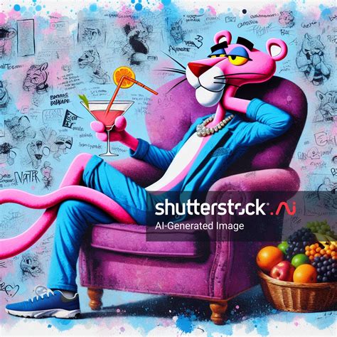 Watercolor Artistic Image Pantera Roz Din Ai Generated Image 2513603637