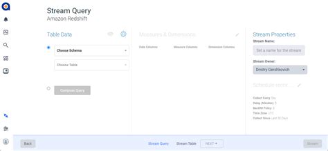 creating a stream query from a database anodot