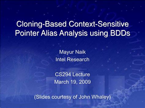 Ppt Cloning Based Context Sensitive Pointer Alias Analysis Using Bdds