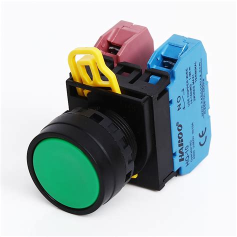 Mm Idec Similar Waterproof Flat Green Head Touch Panel Mount Push Button China Waterproof