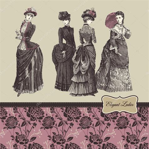 Elegantes Damas Vintage Stock Vector By ©tanjakrstevska 7143627