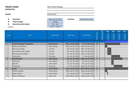 How To Create A Simple Project Schedule In Excel Free Printable Worksheet