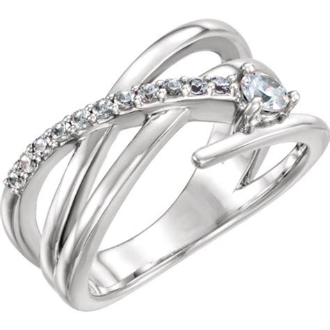 14kt White 13 Ctw Diamond Freeform Ring Womens Rings Fashion