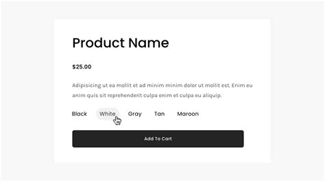 Product Variant Buttons Hover Selected Style — Ghost Plugins