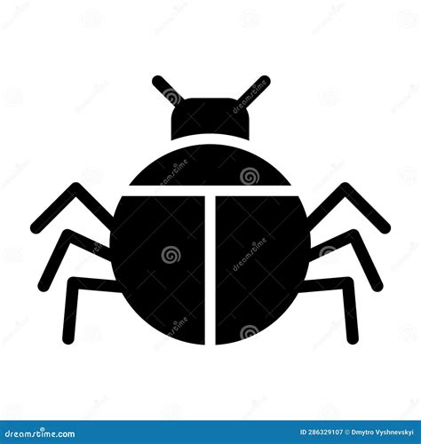 Bug Vector Glyph Icon Isolated On White Stock Vector Illustration Of Safety Antivirus 286329107